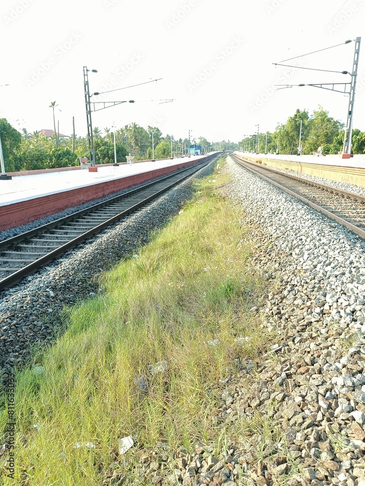 A railway track or railroad track, also known as a train track or ...