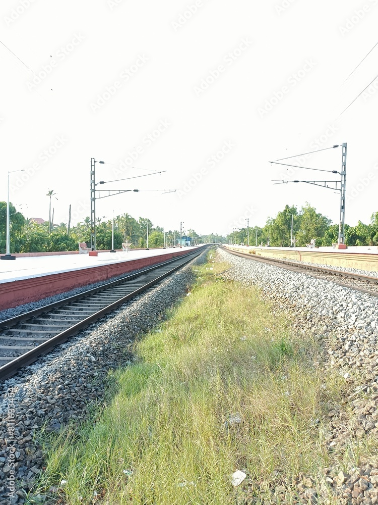 A railway track or railroad track, also known as a train track or ...