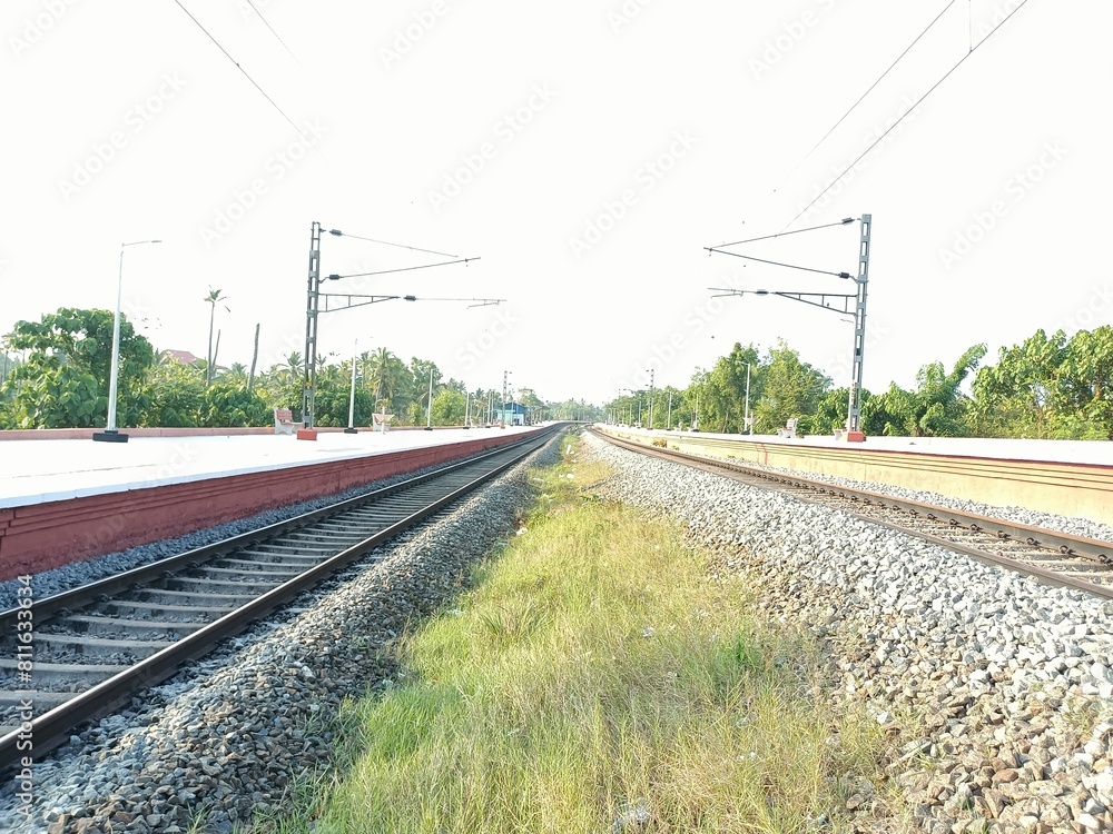 A railway track or railroad track, also known as a train track or ...
