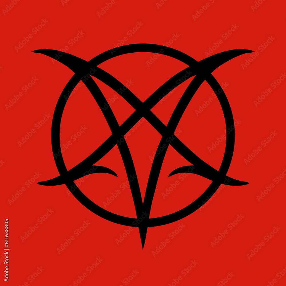 Esoteric occult pentagram, magic signs. Demon pentacle tattoo, magic ...
