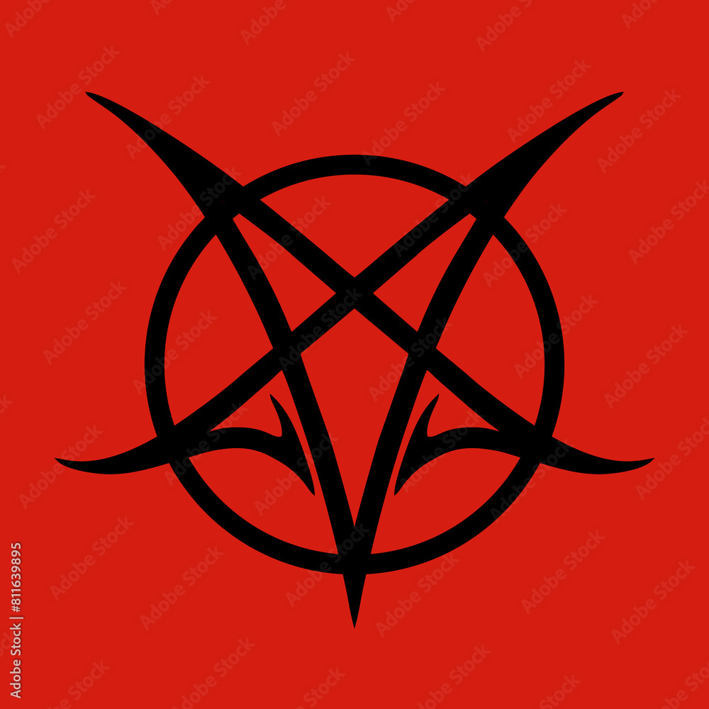 Esoteric occult pentagram, magic signs. Demon pentacle tattoo, magic ...