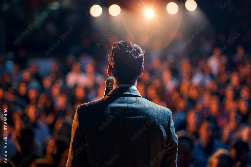 A preacher passionately proclaiming the Gospel to a crowd of people ...