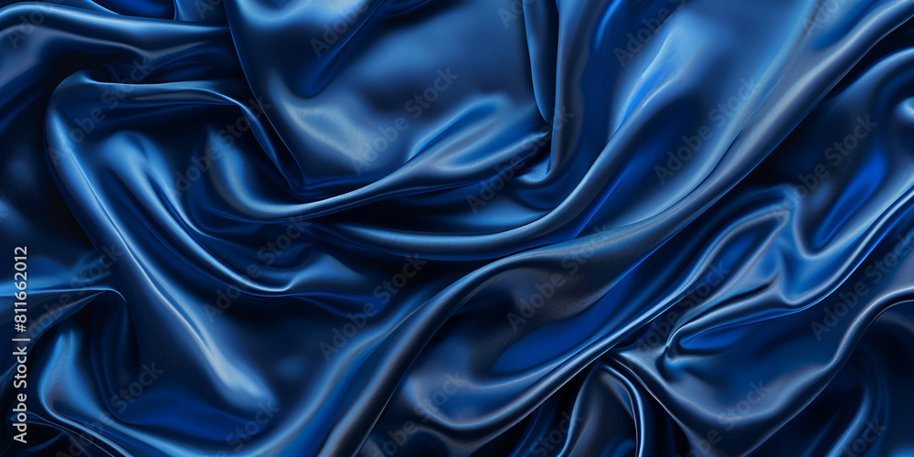 luxury blue Silk satin fabric Abstract background Silk satin Navy blue color Elegant background ...