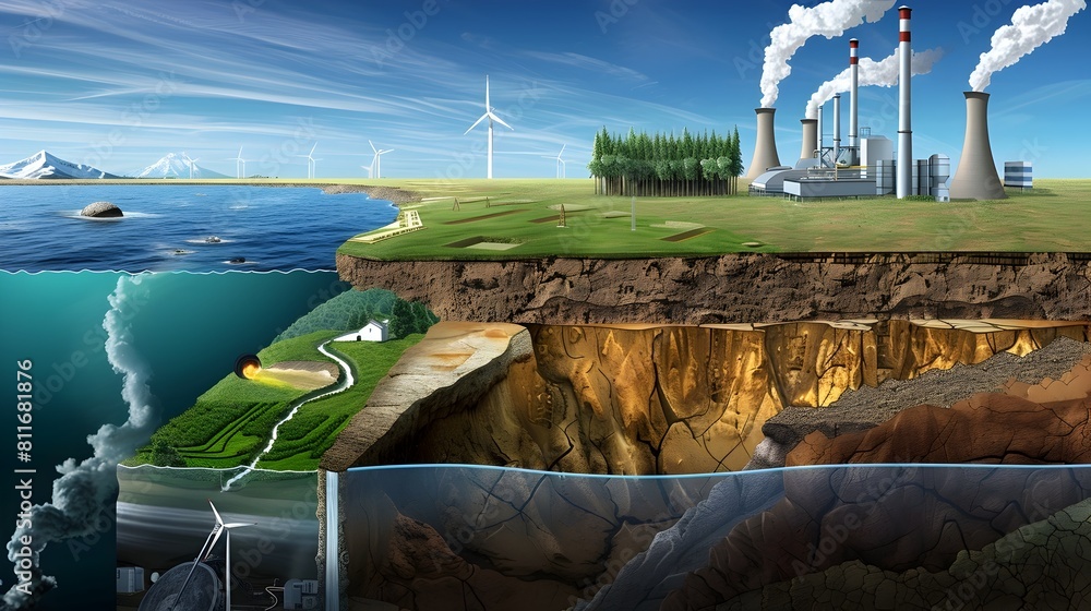 Diagram Illustrating Environmental Impacts of Energy Production ...