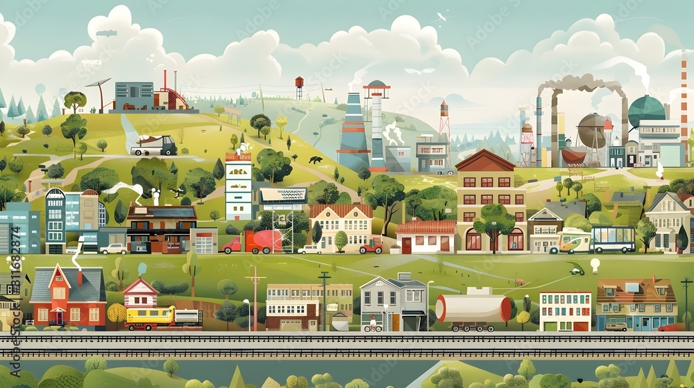 Visualizing Environmental Impacts of Urban Development Patterns Stock ...