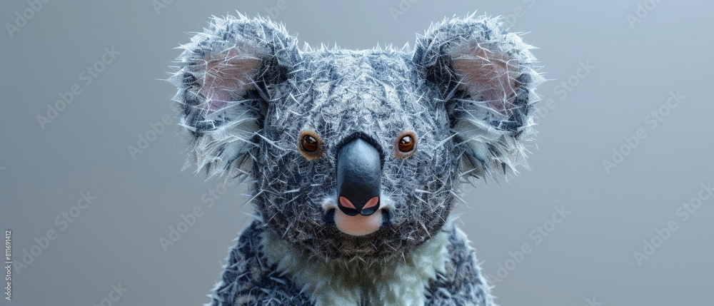 a 3d model of an color koala with very low matte polygon count, blender ...