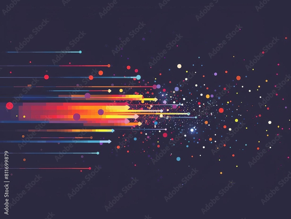 Quantum tunneling breakdown flat design side view quantum effect ...