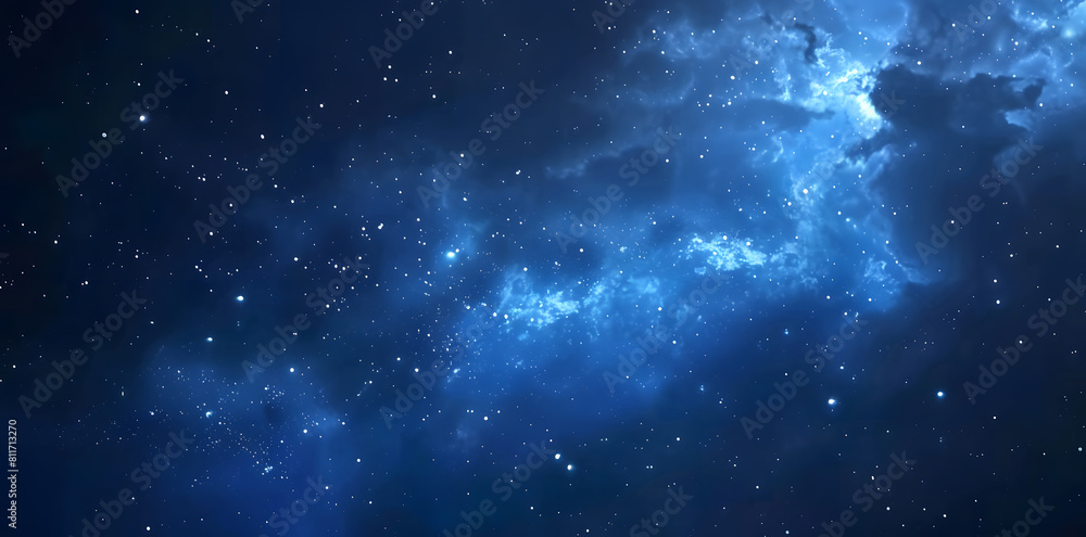 Blue night starry sky, space background. Wallpaper with a serene blue ...