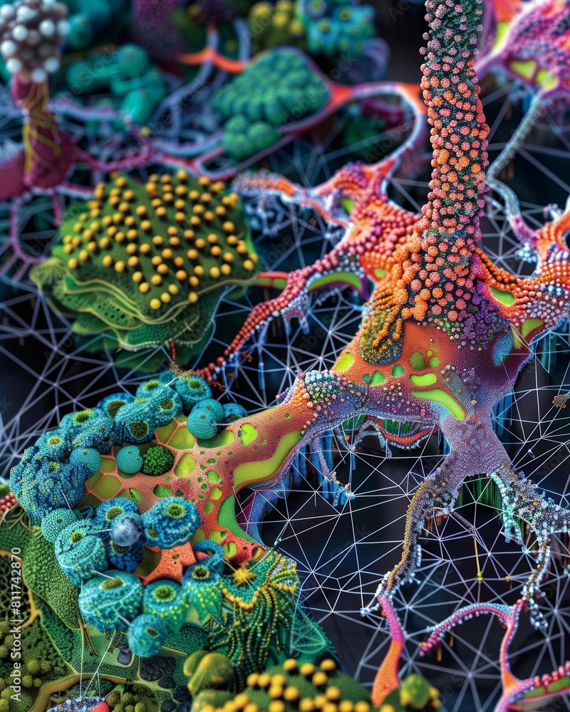 Complex network diagram showing the relationship between ecosystem ...