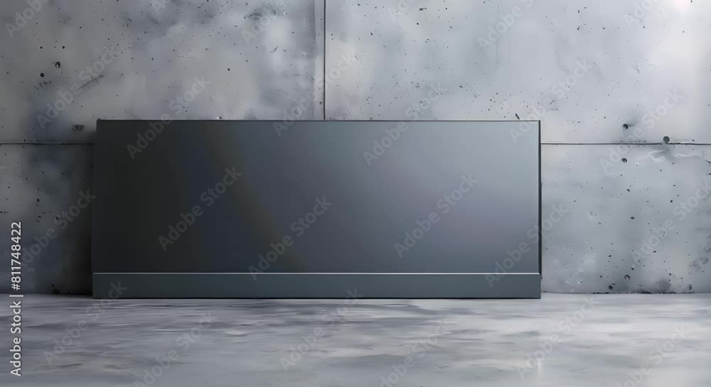 Black rectangular signboard mockup with screen printing style for ...