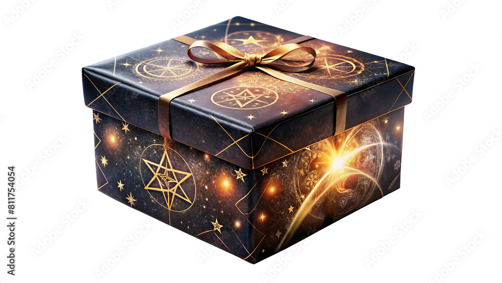 "Magical Mystery": A mysterious-looking gift box wrapped in dark ...