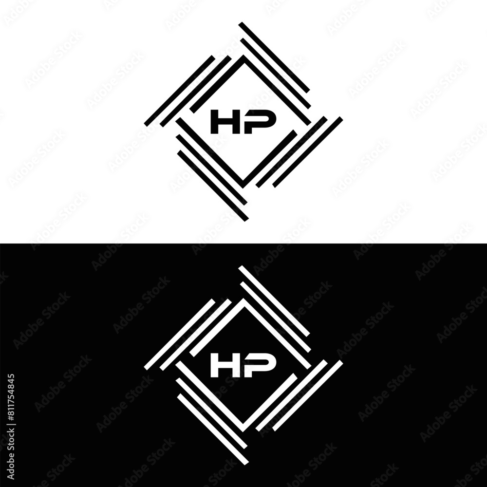 HP logo. H P design. White HP letter. HP, H P letter logo design ...