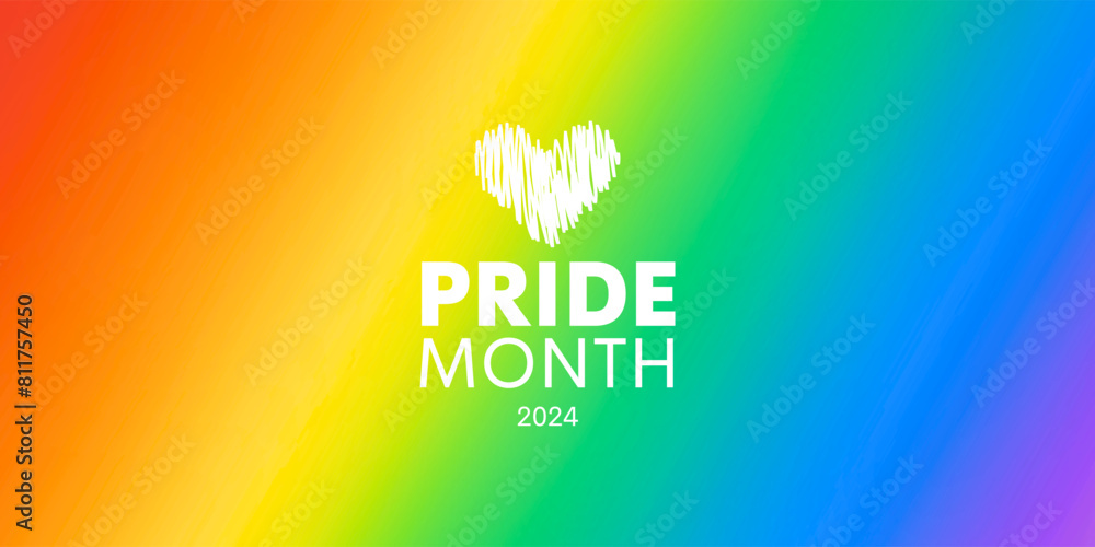 Pride gradient background with 2024 LGBTQ Pride flag colours. Vector ...