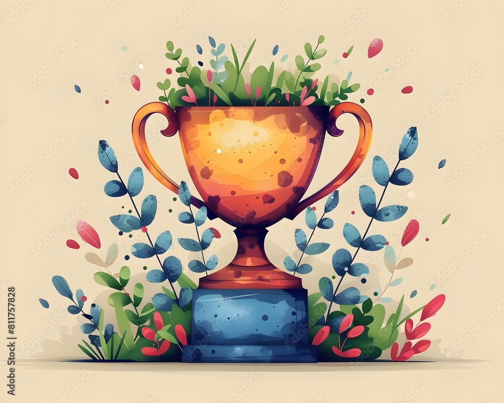 Earned Trophy Symbolizing Overcoming Adversity through Hard Work and ...