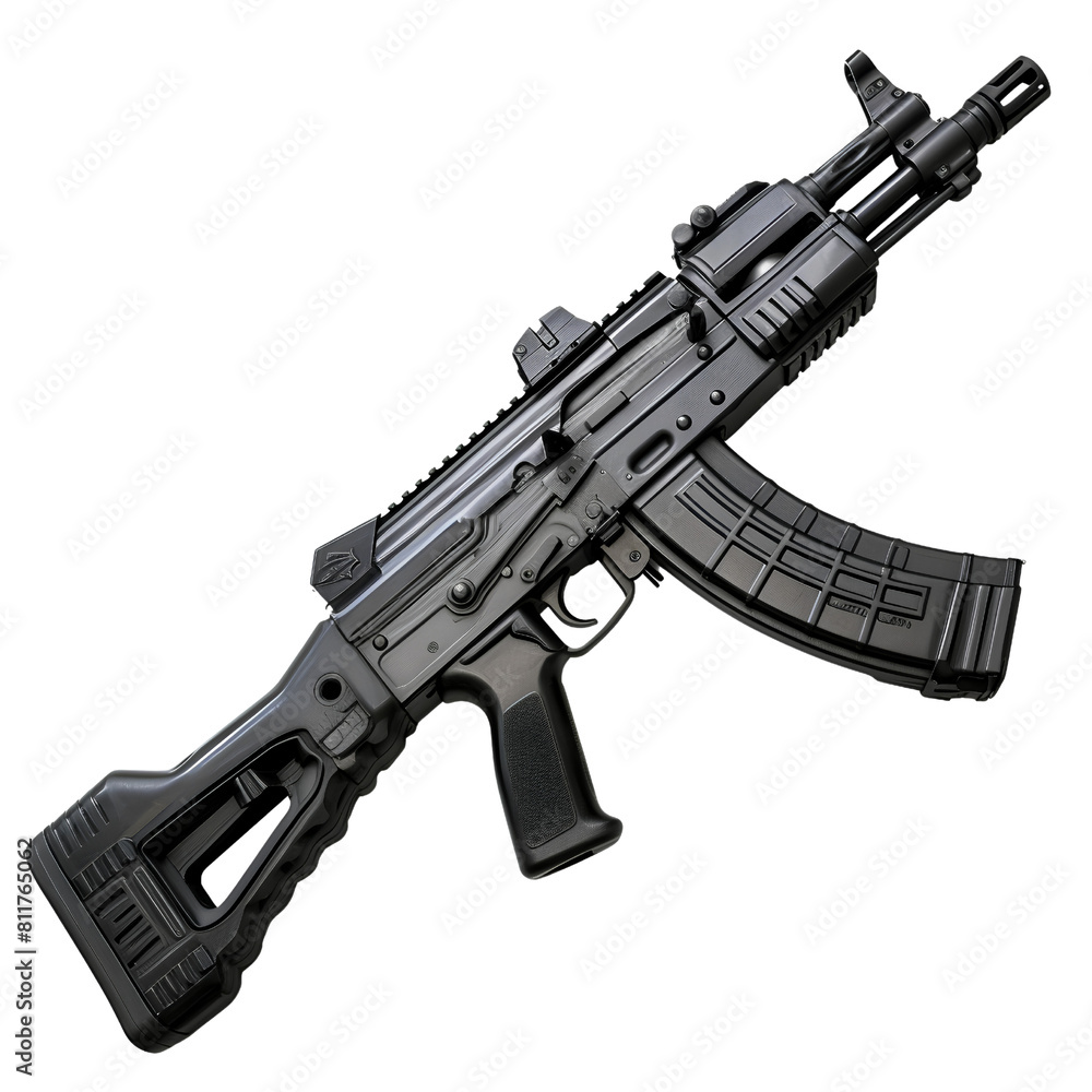 Modern Tactical Assault Rifle with Foldable Stock and Polymer Magazine ...