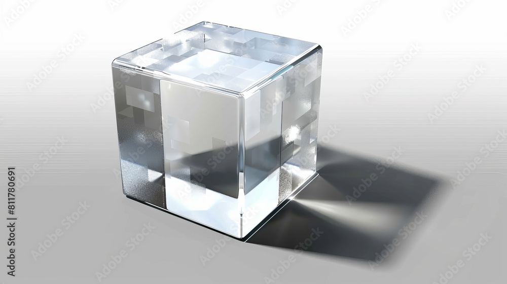 Glass Cube. Cube with transparency. alone. glass template. Exhibition ...