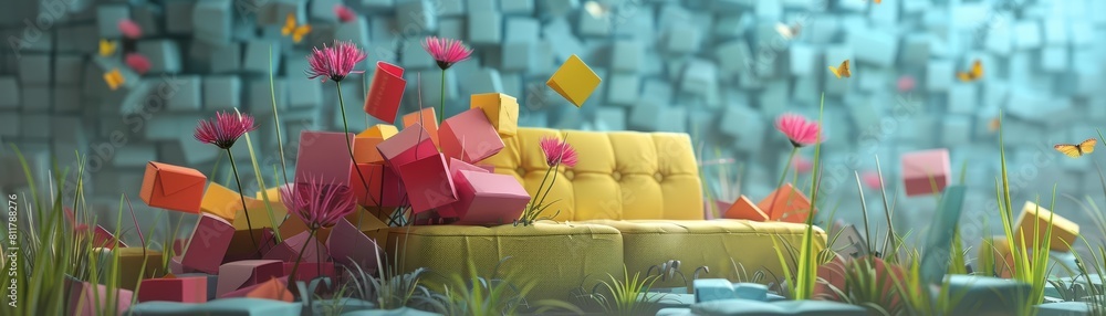 Small guest list management flat design front view garden theme ...