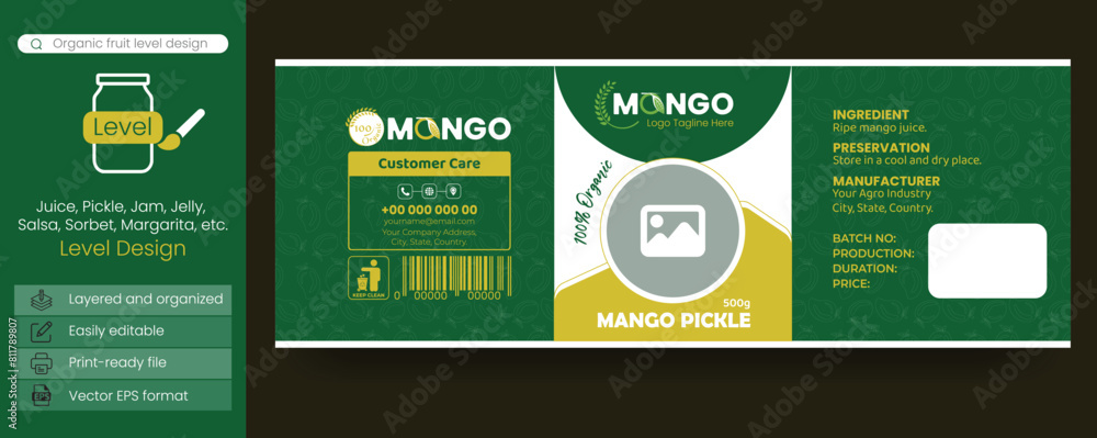 Green packaging label template design, Refreshing innovations soft ...