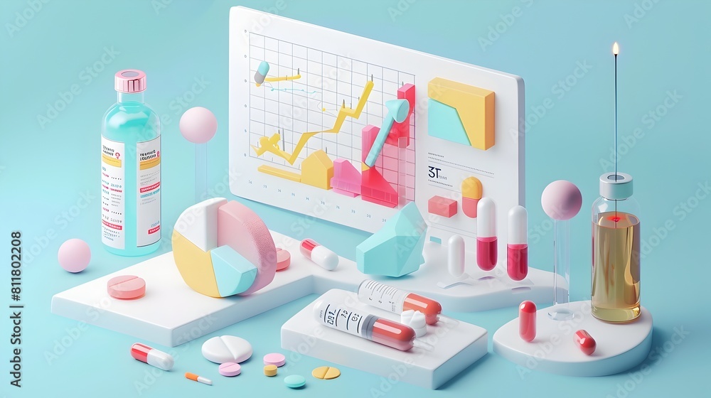 Informative Diabetes and Insulin Therapy Infographic Poster with 3D ...