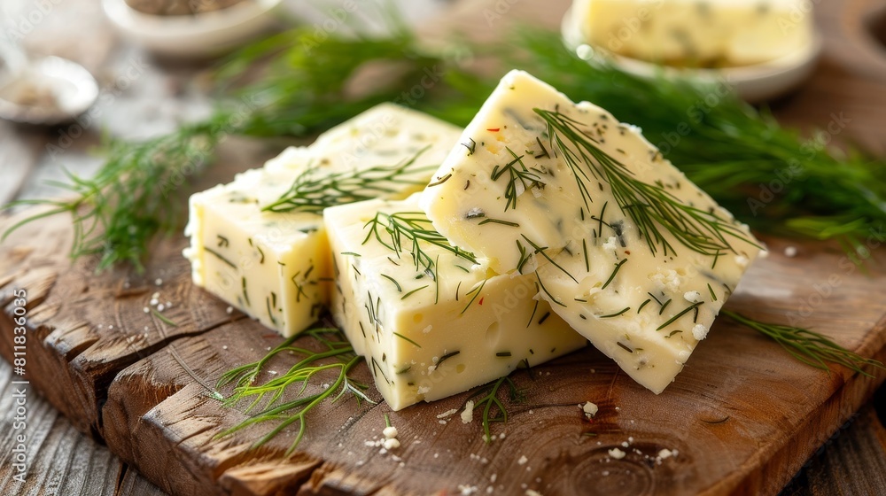 Concept Food Photography : Havarti dill cheese from Wisconsin a ...