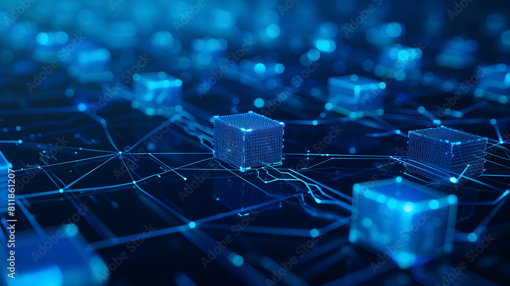 Blockchain Data Structure. An abstract visualization of blockchain with ...