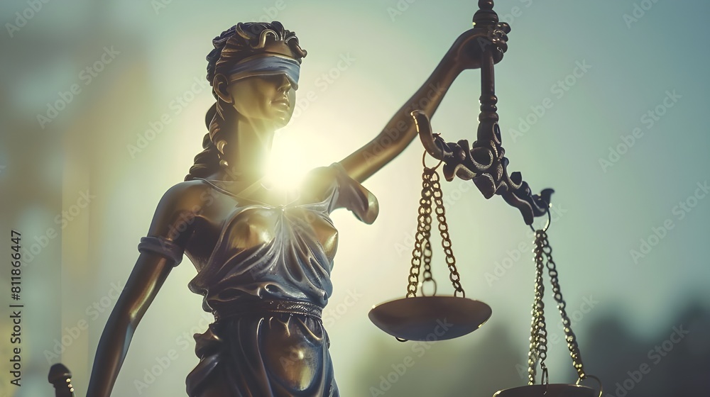Blindfolded Lady Justice Emblem of Equality Statue of Justice ...