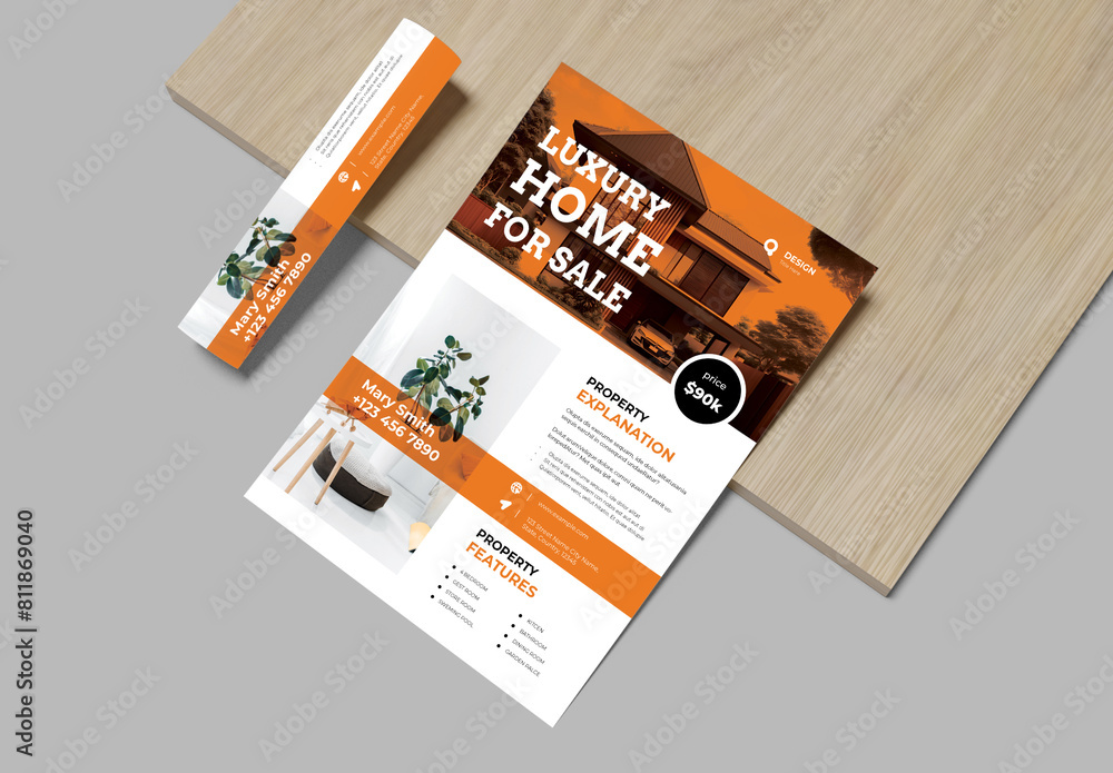 Luxury Home Flyer Layout Stock Template | Adobe Stock