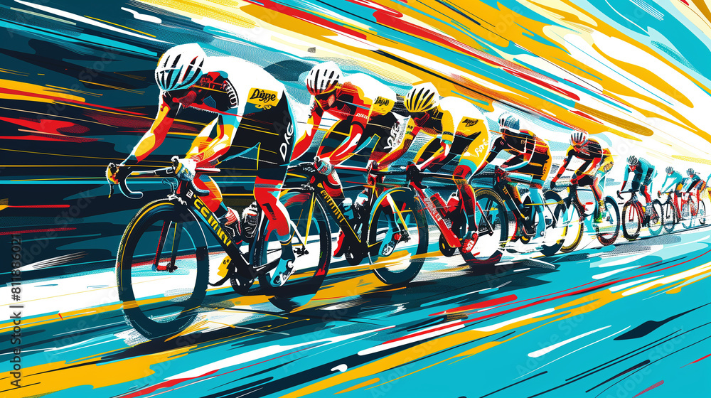 Tour de France cycling sport competition, abstract vector illustration ...