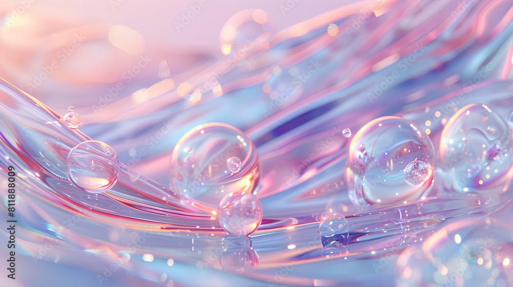 Abstract Pastel Pink And Blue Holographic Background With Gradient Stock Illustration Adobe Stock