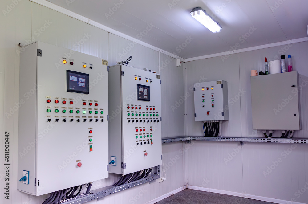 technical room with automated control panel, for a domestic water ...