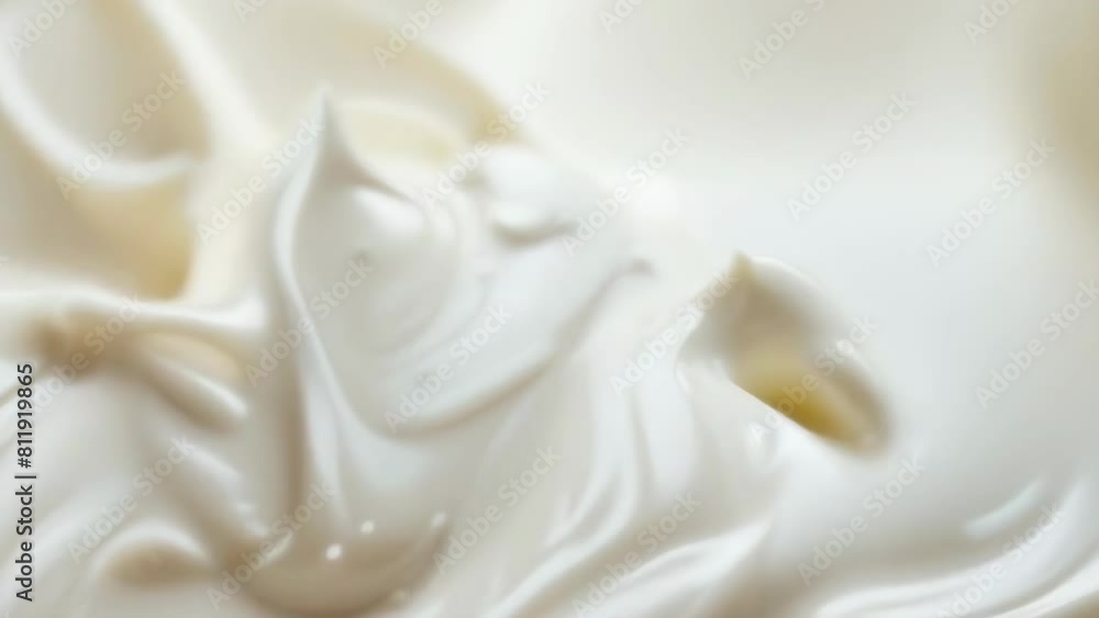 Smooth and creamy whipped cream swirls in an enticing dance, forming ...