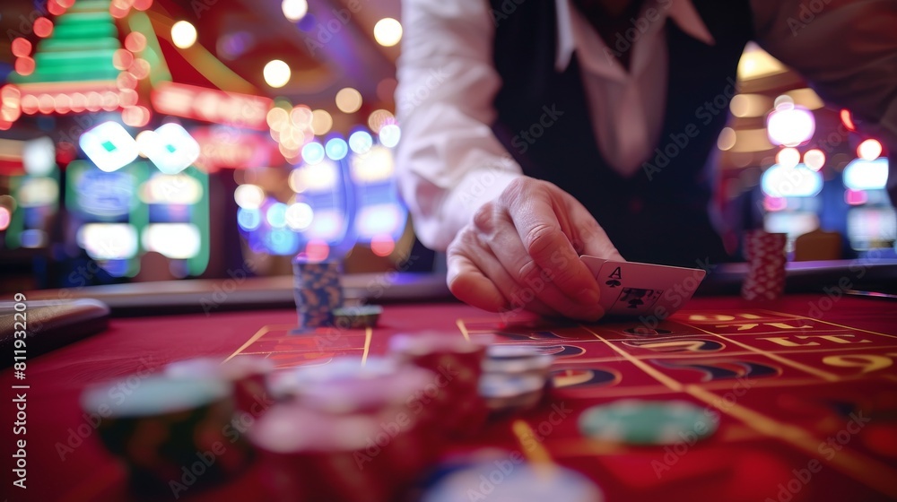 See photos of card dealers in a modern casino handling decks of cards ...
