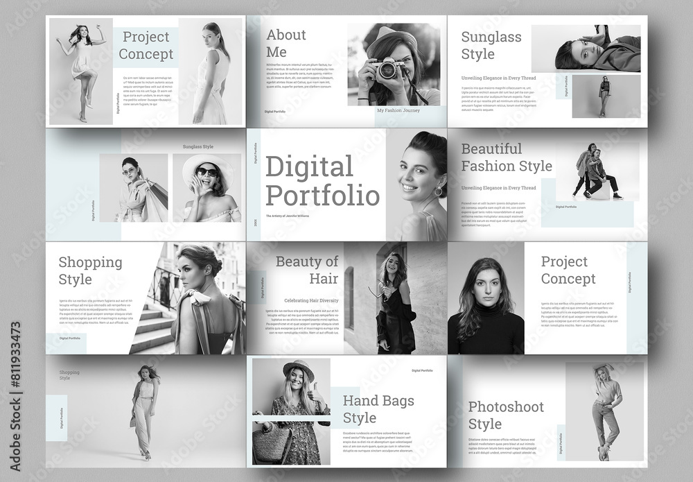 Interactive Digital Portfolio Layout Stock Template Adobe Stock
