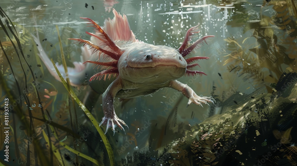 Axolotl, a salamander with regenerative abilities, can regrow lost ...