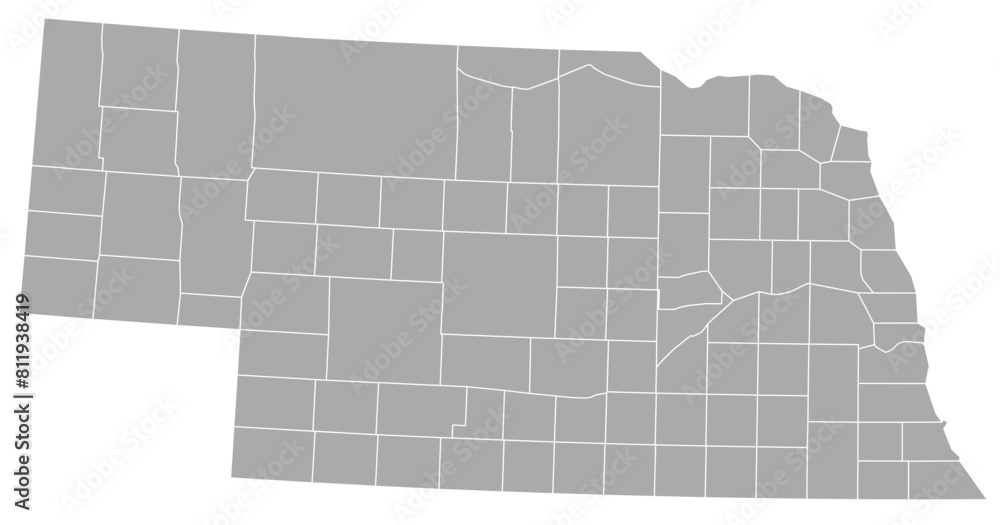 Map of the US states with districts. Map of the U.S. state of Nebraska ...