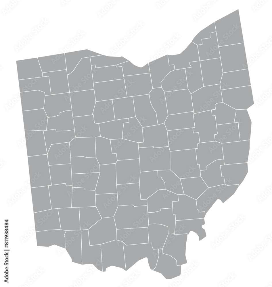 Map of the US states with districts. Map of the U.S. state of Ohio ...