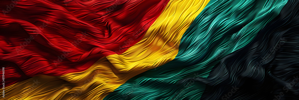 Black History Month banner, vibrant textile texture, red yellow green ...