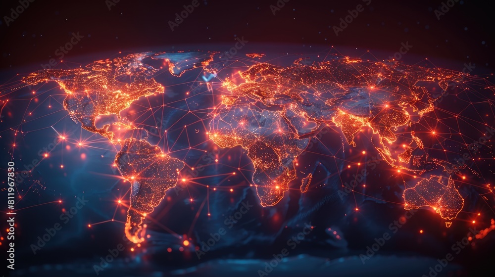 Map of the World Displayed Stock Illustration | Adobe Stock