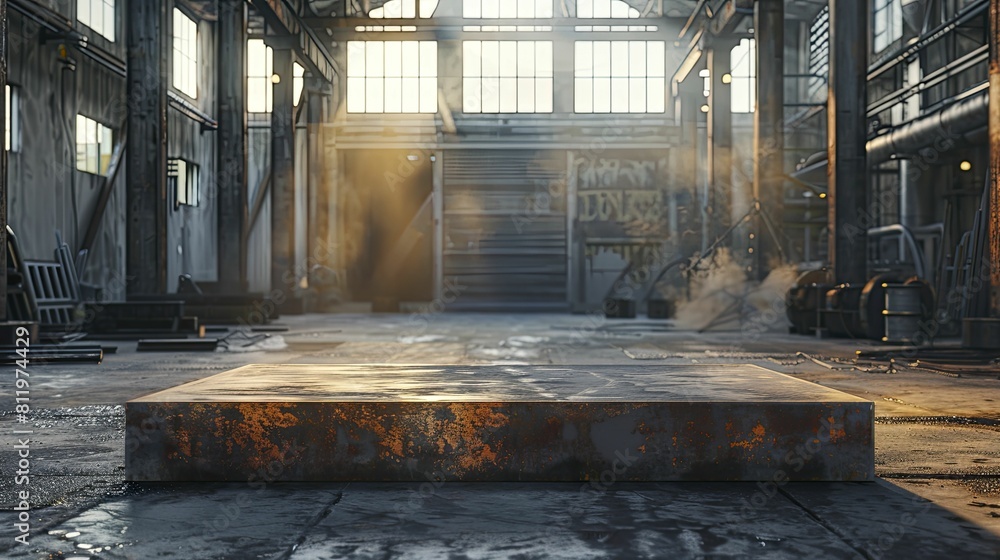 An Industrial Steel Podium takes center stage against a Heavy Industry ...