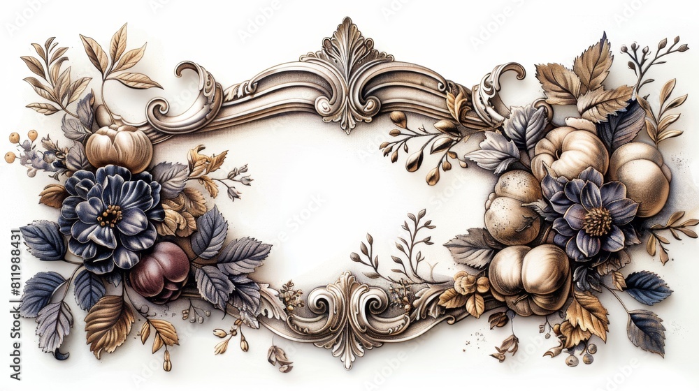 Set of ornate intricate baroque frames, premium pen tool cutouts, white ...
