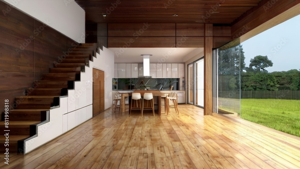 Dynamic Cross-Section Modern Home Design Render Suitable for Buildings ...