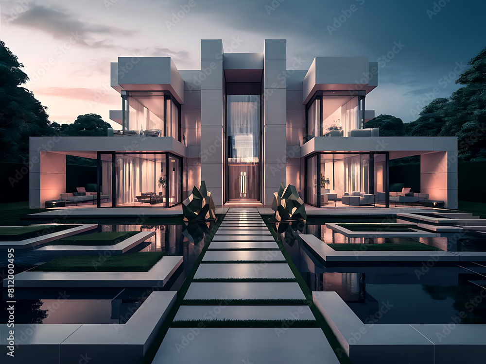 Architectural Marvel of a Cubic Luxury Residence with Glass Walls and ...