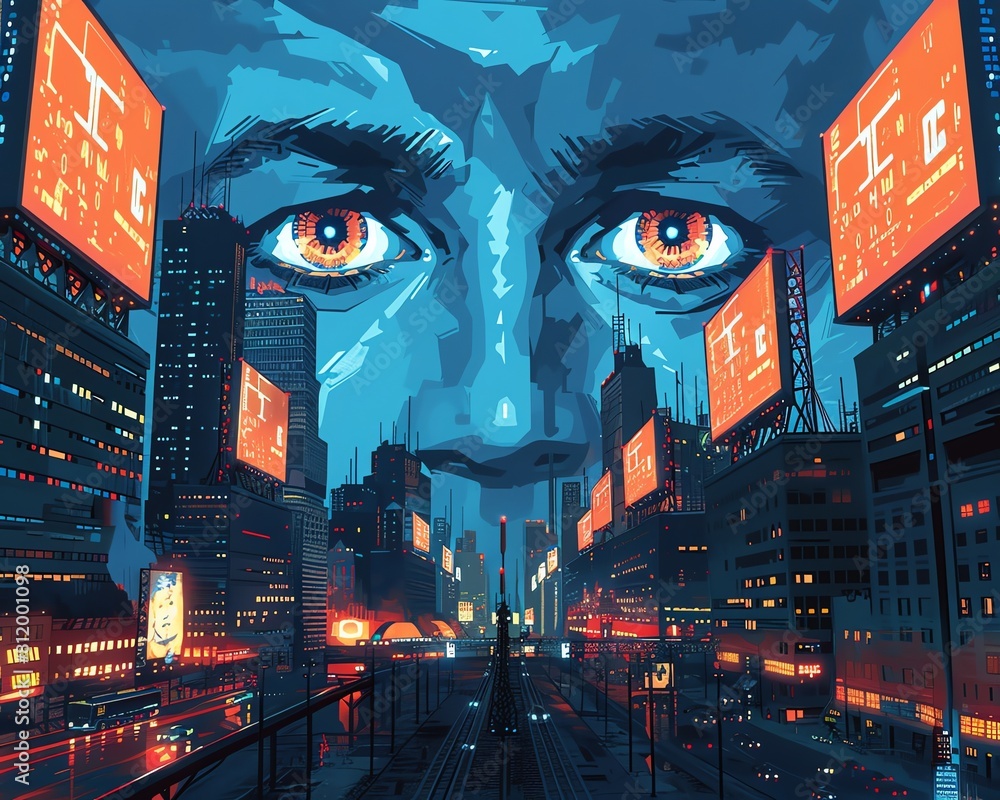 the modern era with a digital photorealistic illustration from an eye ...