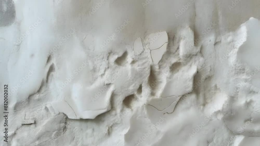 Rough plaster texture in white, offering a detailed view of cracks and ...