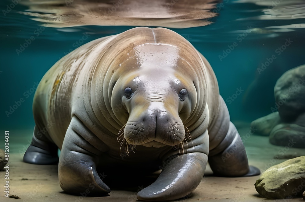 The Amazonian manatee is an aquatic mammal found in the Amazon Basin ...