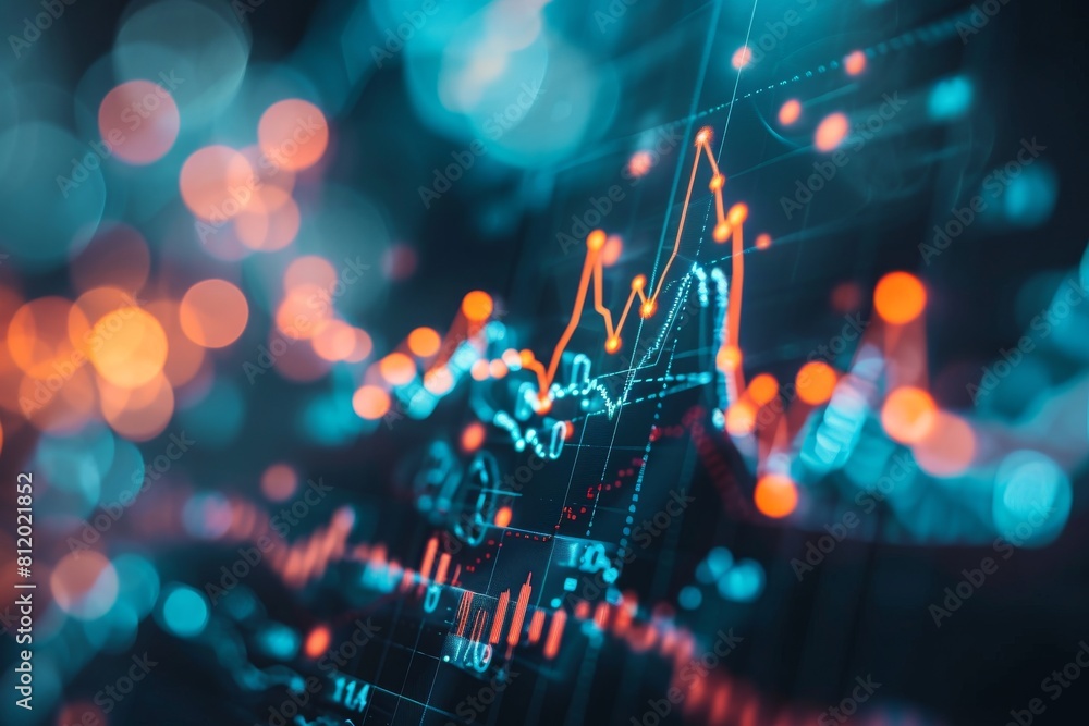 Market chart of business increase stock graph or investment financial ...