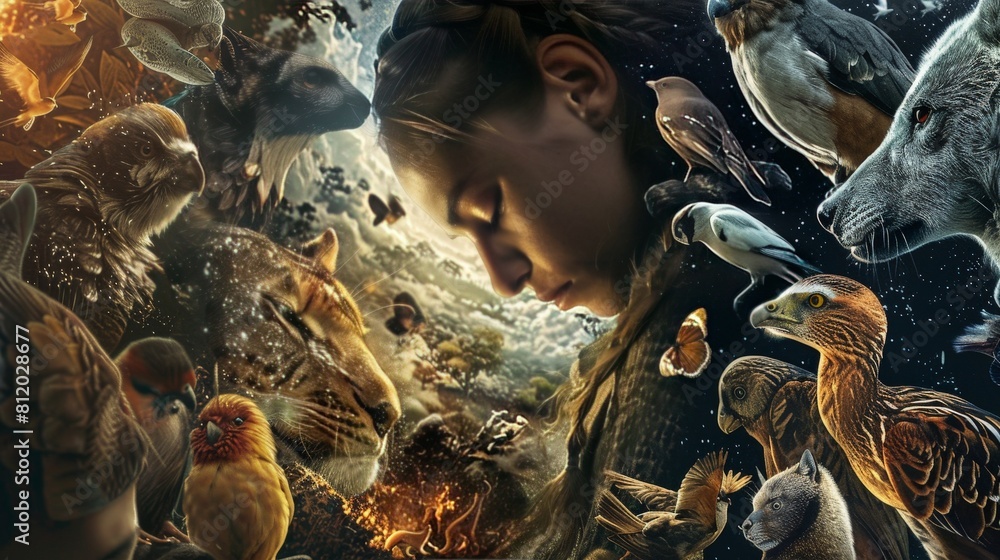 A future where humans and animals have evolved to share a deeper ...