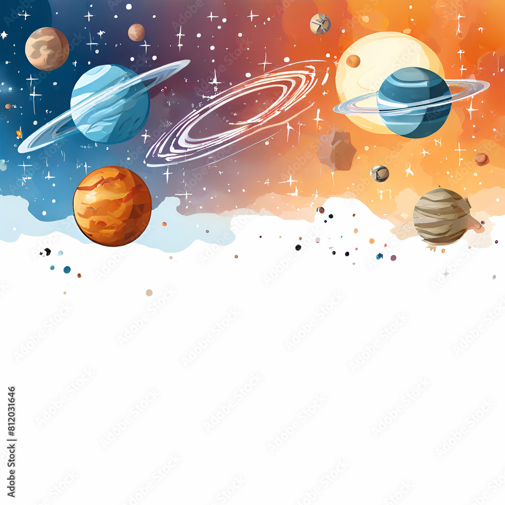 astrological background with planets,alien, astronomy, cosmos, dust ...