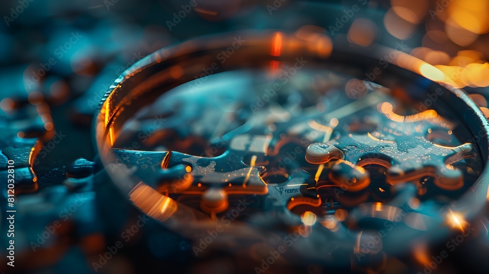 Magnified Jigsaw Puzzle Piece Revealing Intricate Connections for ...