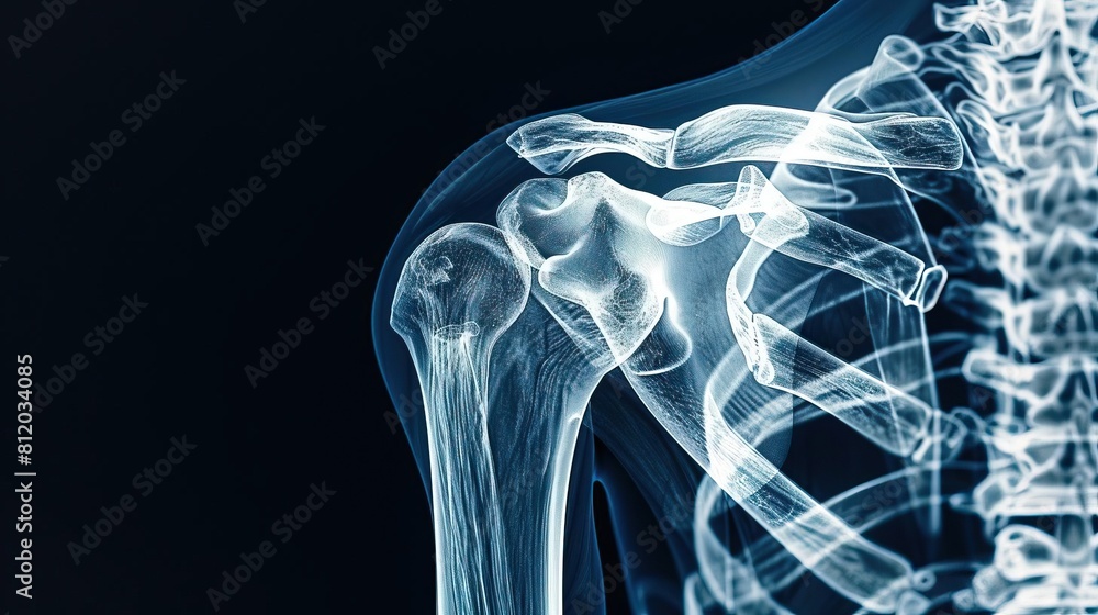 A visually appealing Xray of the shoulder and upper spine, showcasing ...